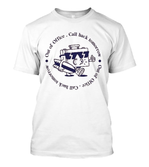 Out Of Office Call Back Tomorrow Cartoon Character Thumbs Up Circular T-Shirt