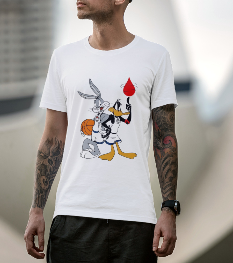 Looney Tunes Bugs Bunny Daffy Duck Tune Squad Basketball Spin T-Shirt