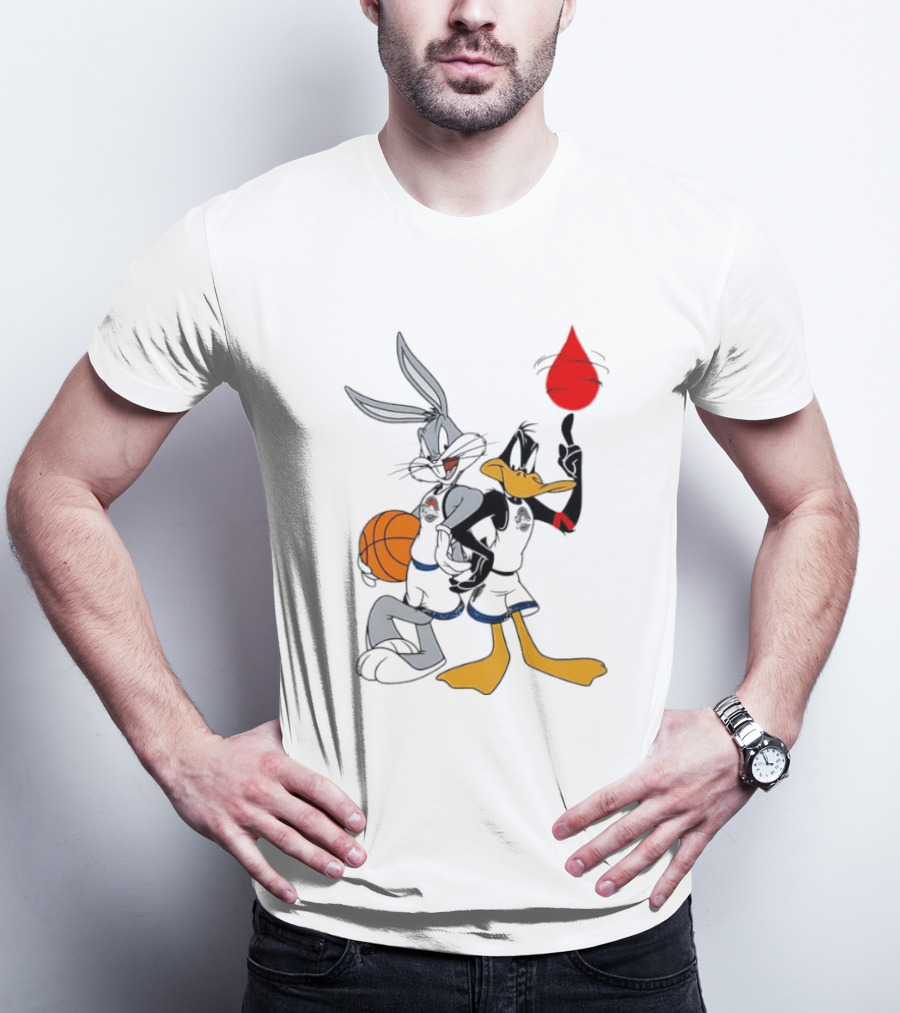 Looney Tunes Bugs Bunny Daffy Duck Tune Squad Basketball Spin T-Shirt