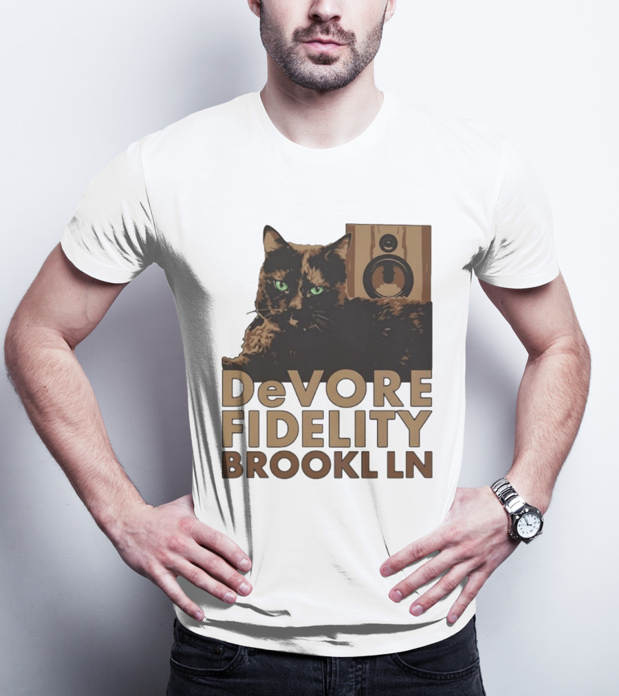 DeVore Fidelity Brooklyn LN Cat Speaker T-Shirt