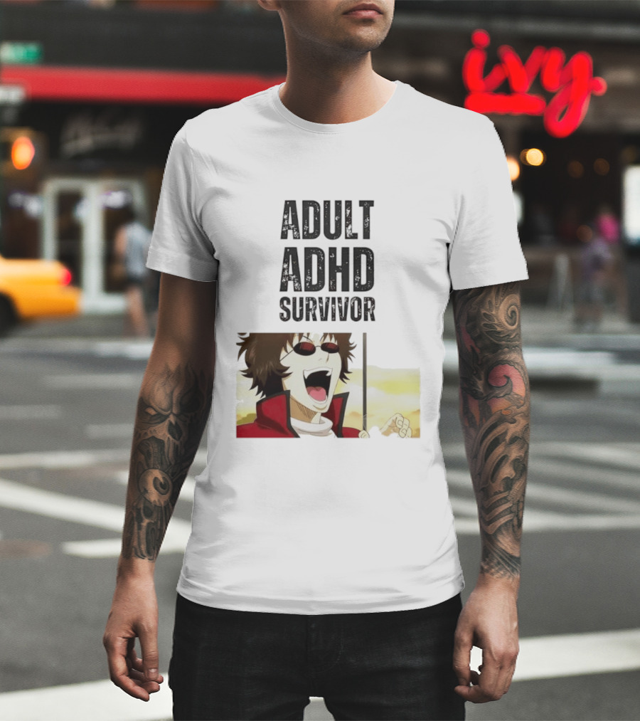 Sakamoto Tatsuma Anime Character Adult ADHD Survivor T-Shirt