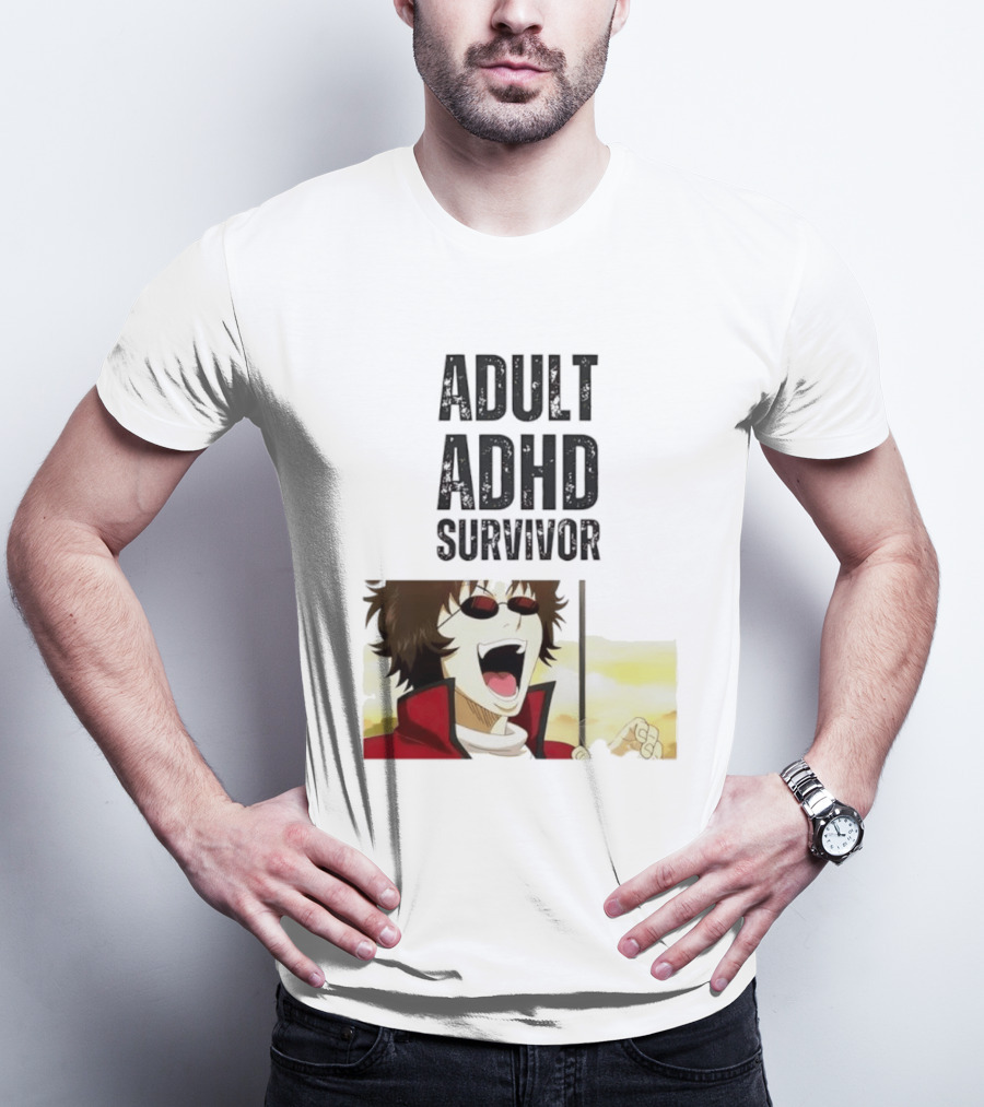 Sakamoto Tatsuma Anime Character Adult ADHD Survivor T-Shirt