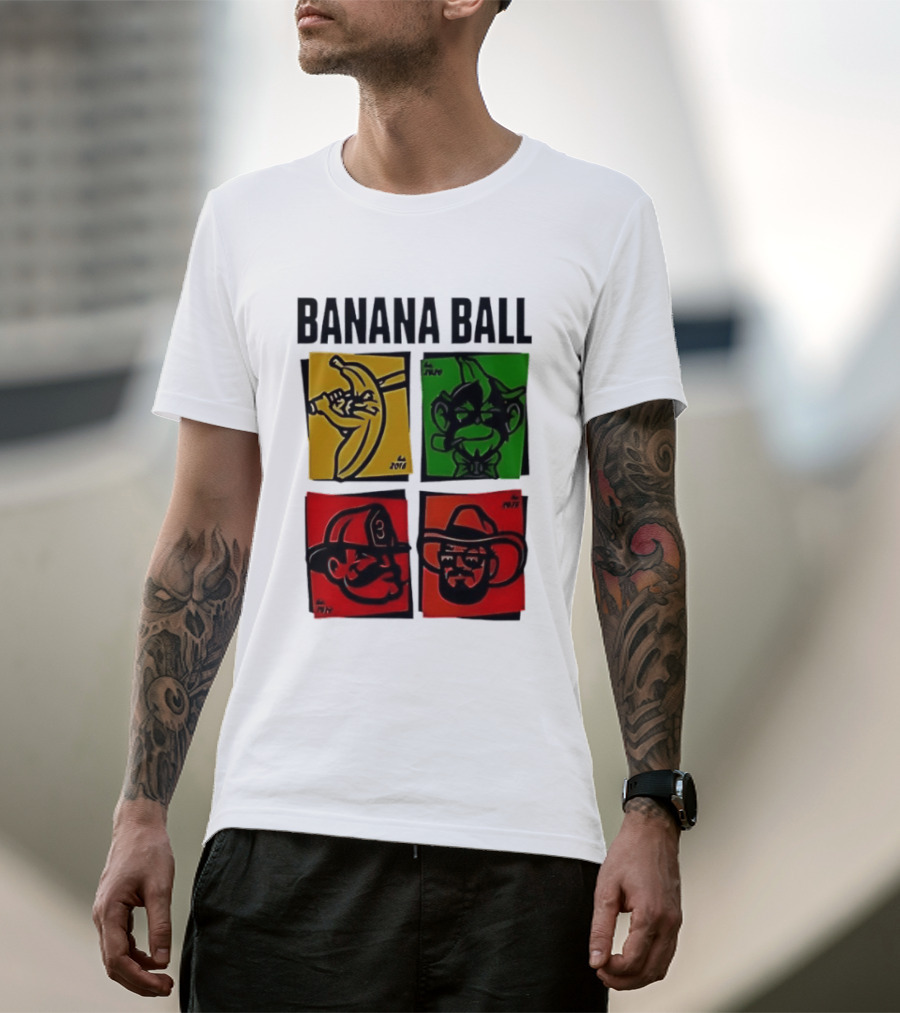 Savannah Bananas Baseball Banana Ball Colorful Character Blocks T-Shirt