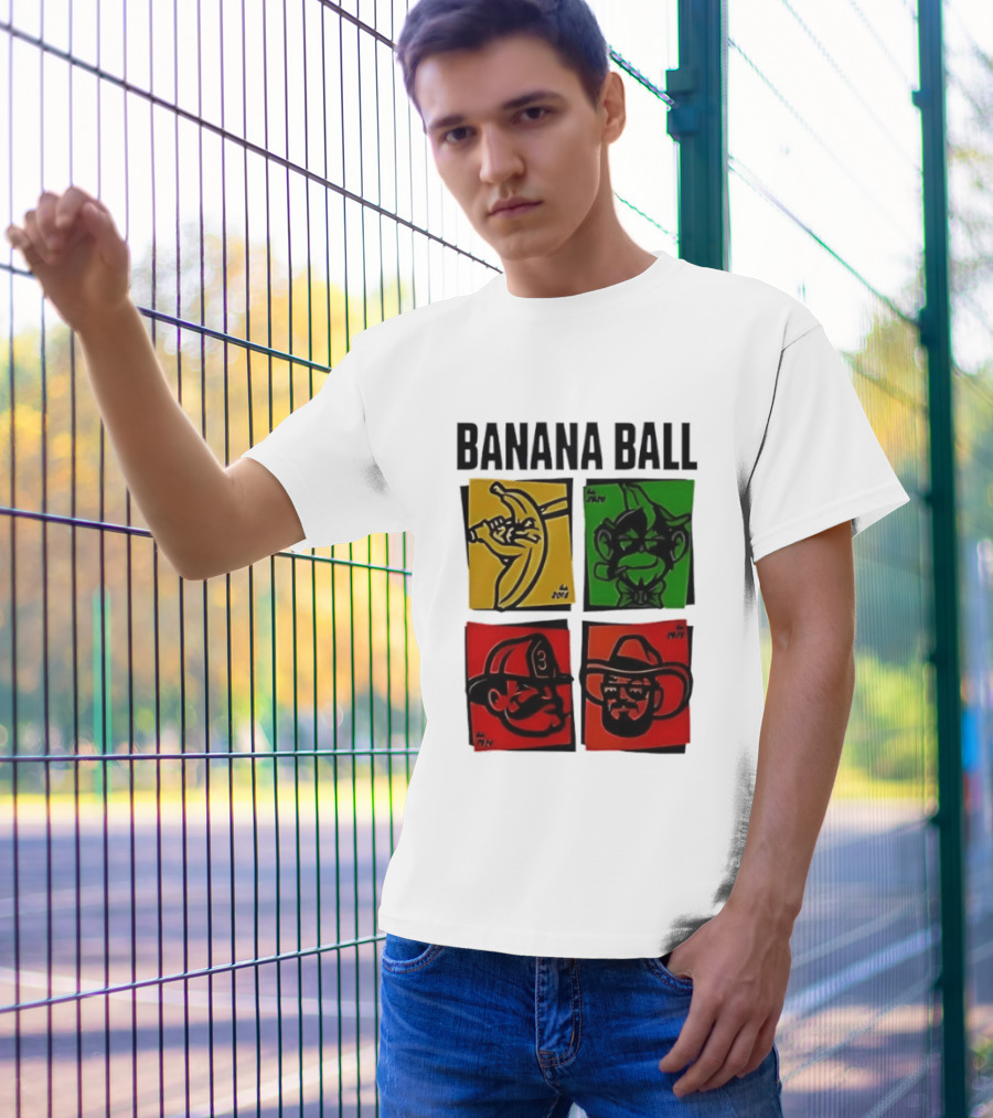 Savannah Bananas Baseball Banana Ball Colorful Character Blocks T-Shirt