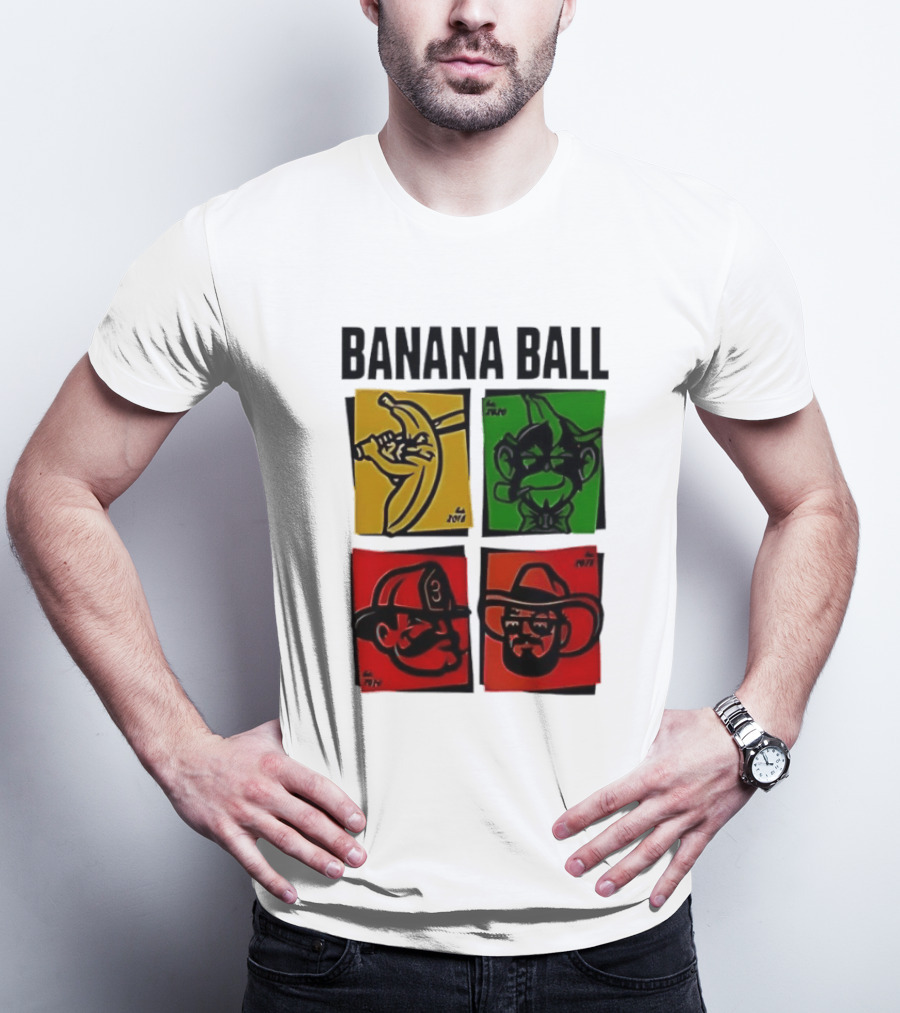 Savannah Bananas Baseball Banana Ball Colorful Character Blocks T-Shirt