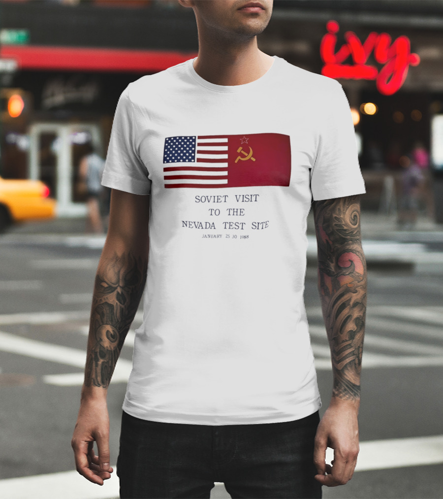 Soviet Visit To The Nevada Test Site January 28 1988 Flag T-Shirt