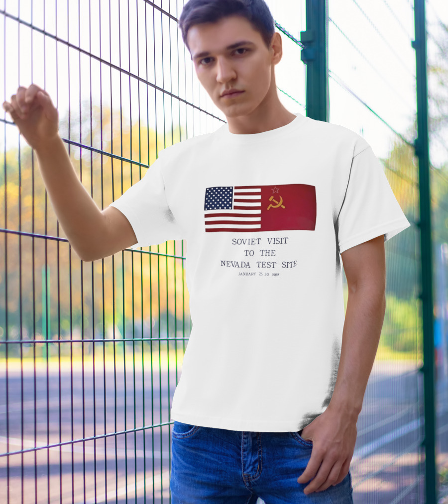 Soviet Visit To The Nevada Test Site January 28 1988 Flag T-Shirt