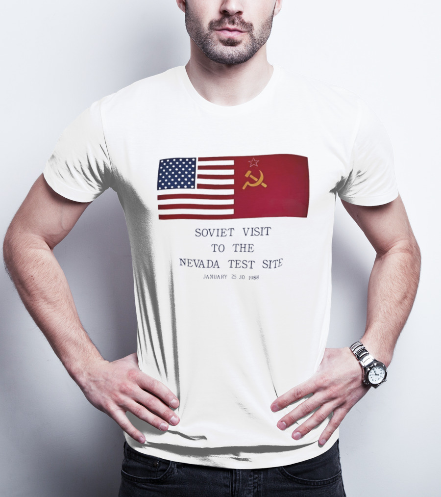 Soviet Visit To The Nevada Test Site January 28 1988 Flag T-Shirt