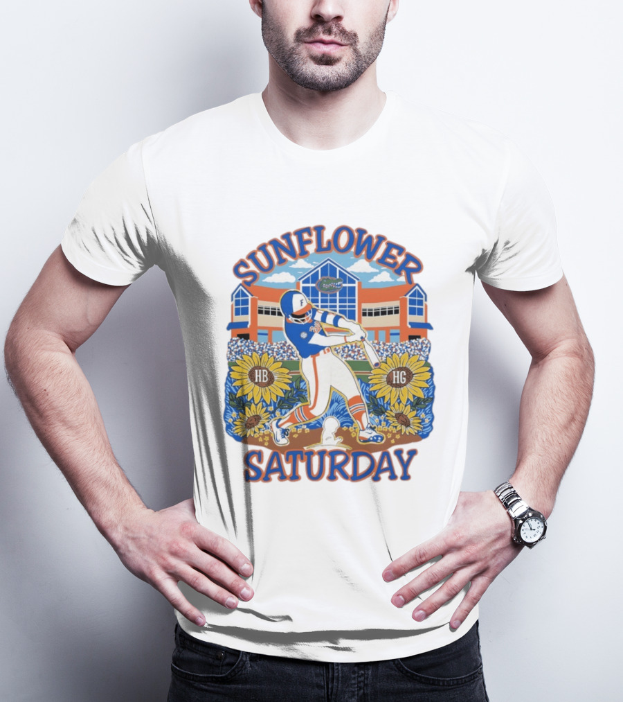 Florida Gators Sunflower Baseball Saturday T-Shirt