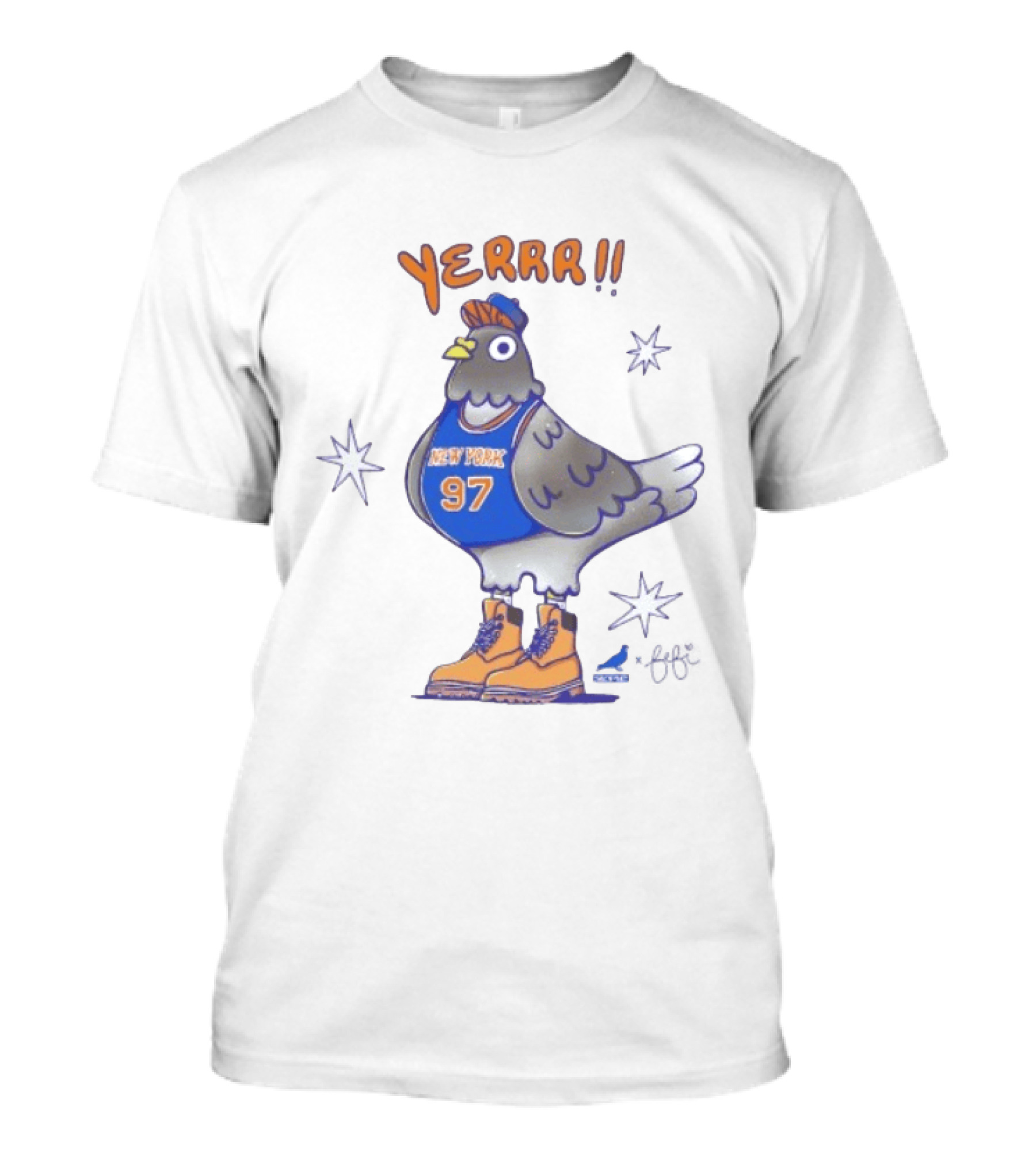 New York Knicks Yerrr Bird 97 Cartoon Sneakers T-Shirt