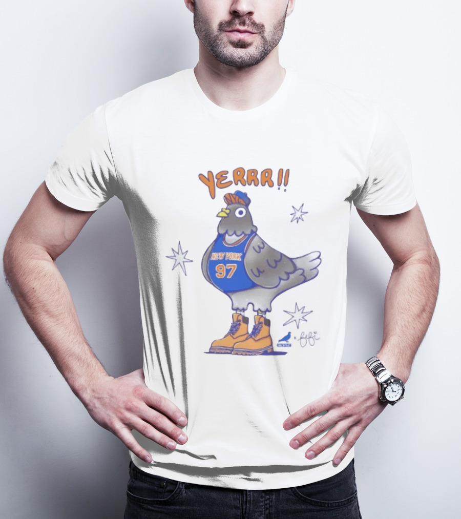 New York Knicks Yerrr Bird 97 Cartoon Sneakers T-Shirt