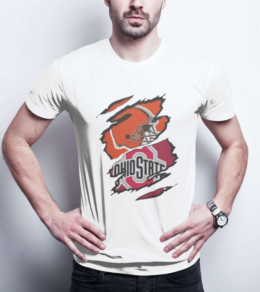 Cleveland Browns Ohio State University Split T-Shirt