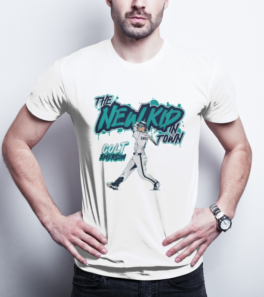 Seattle Mariners Colt Emerson The New Kid In Town MLB Baseball T-Shirt