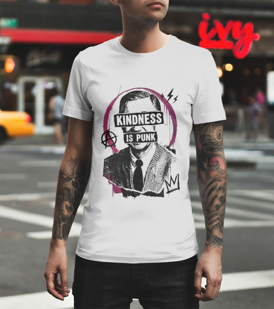 Fred Rogers Kindness Is Punk Anarchy Crown Lightning Bolt T-Shirt