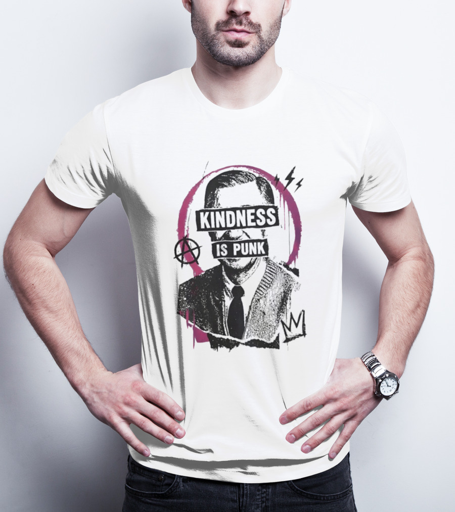 Fred Rogers Kindness Is Punk Anarchy Crown Lightning Bolt T-Shirt