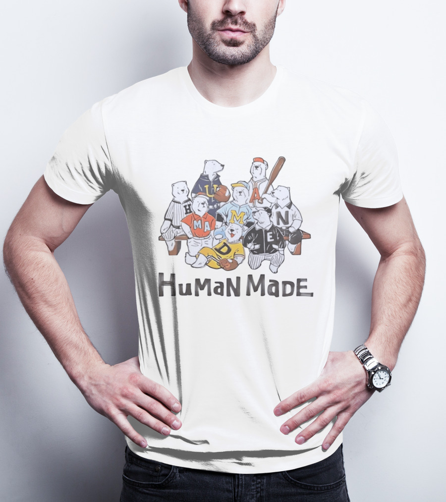 Human Made Polar Bear Baseball Team H M A N M A D E T-Shirt