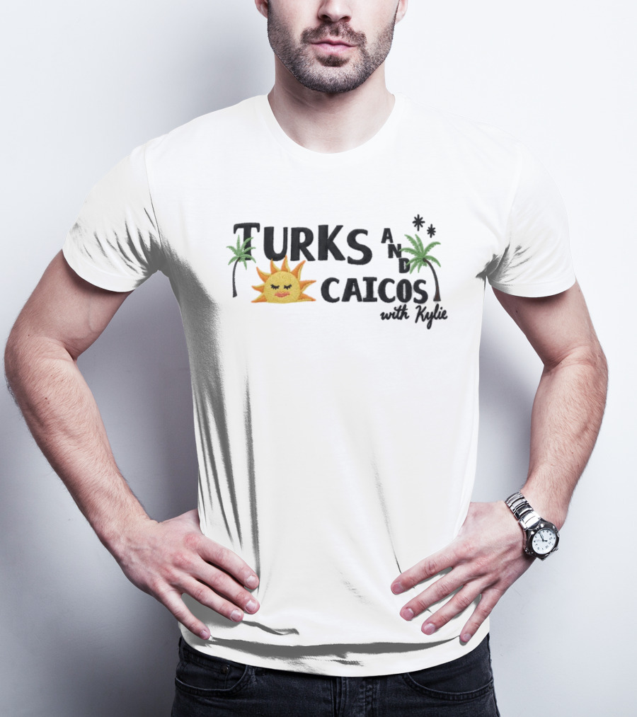 Turks And Caicos With Kylie Sun Palm Trees Aesthetic Vacation Summer Travel T-Shirt