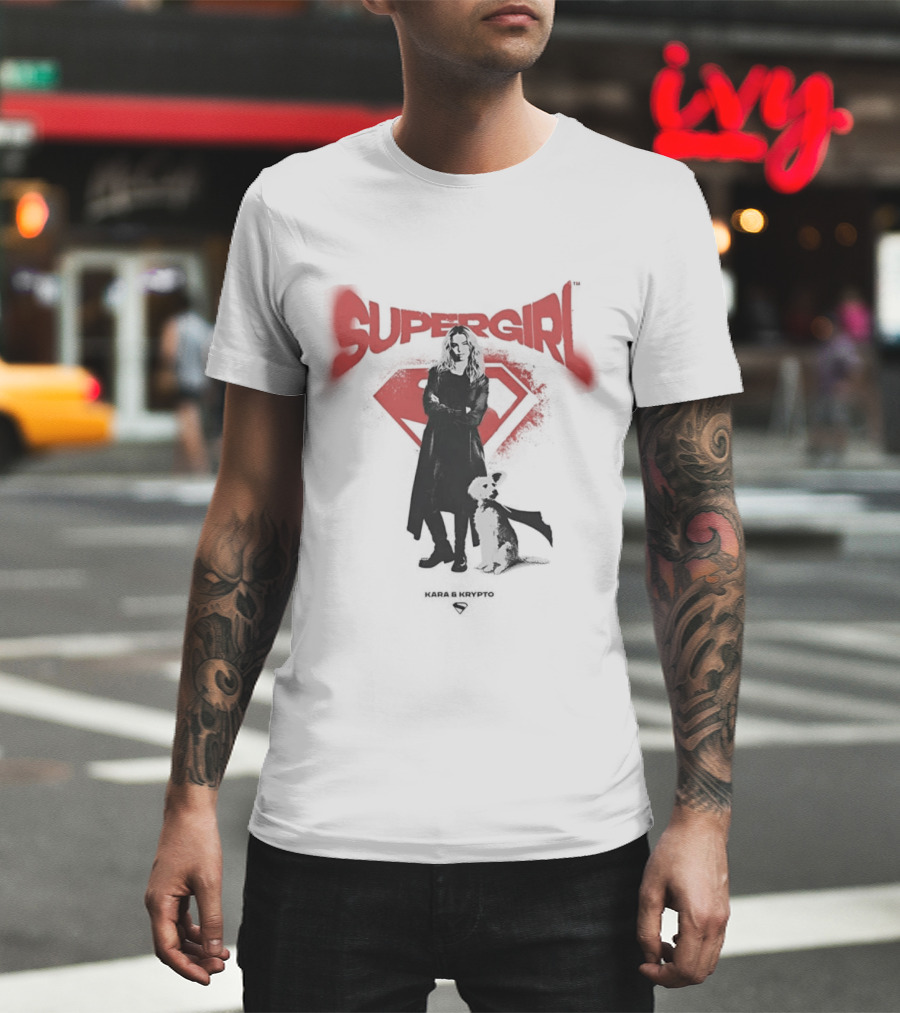 Supergirl Kara And Krypto Superman Shield DC Comics T-Shirt