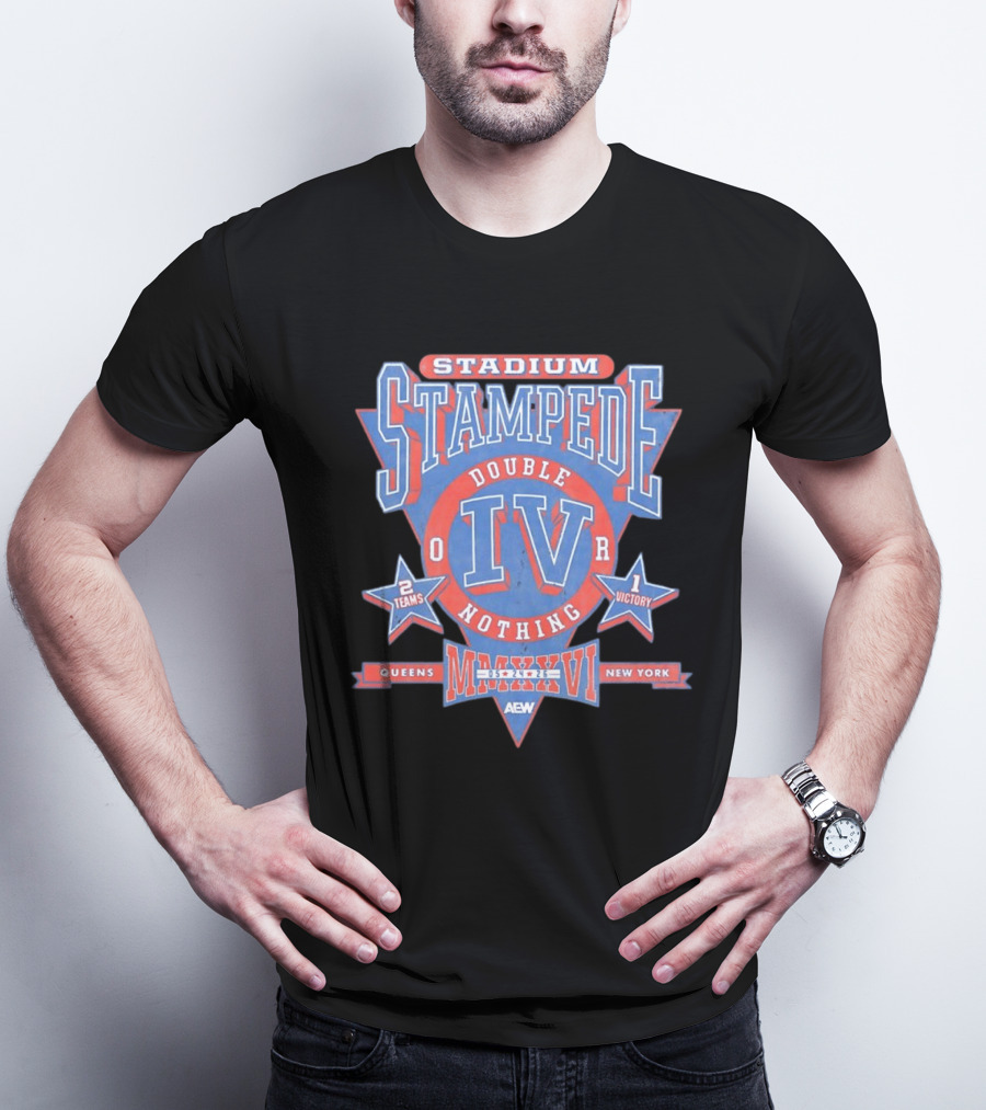 AEW Stadium Stampede Double Or Nothing IV 2026 Queens New York Wrestling Event T-Shirt