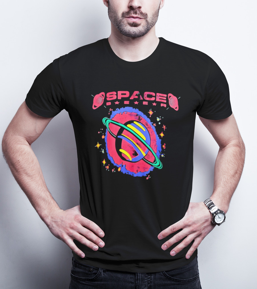 Space Baer Saturn Planet Cosmic Stars Aesthetic Universe 2026 T-Shirt