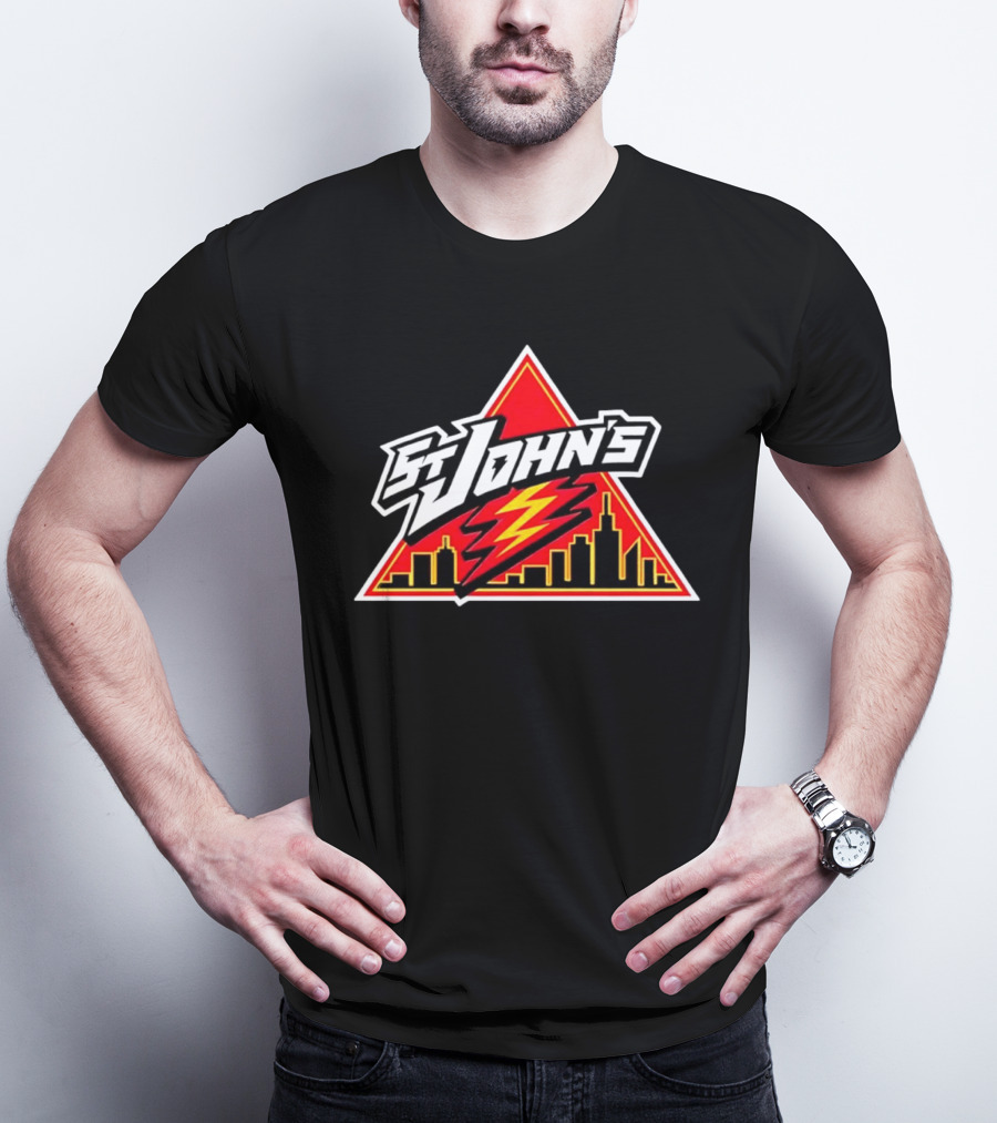 St John's City Skyline Triangle Lightning Bolt T-Shirt