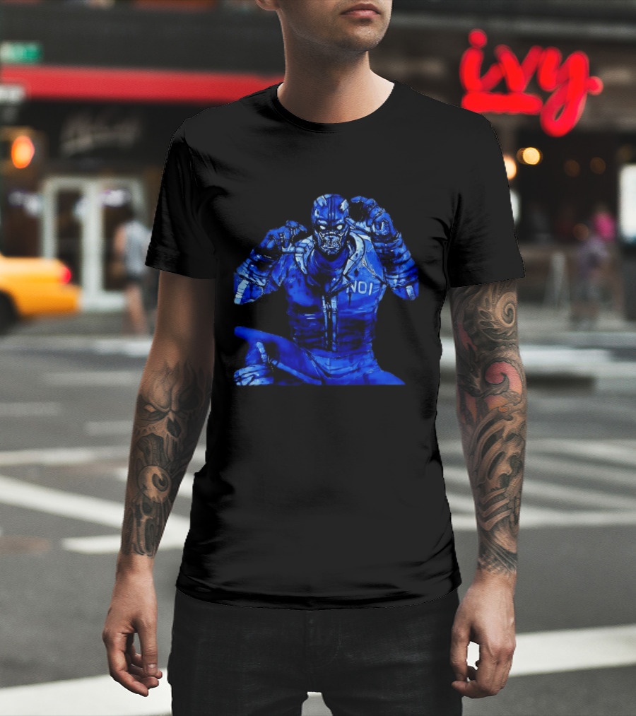 Cyberpunk Demon NDI Blue Warrior T-Shirt