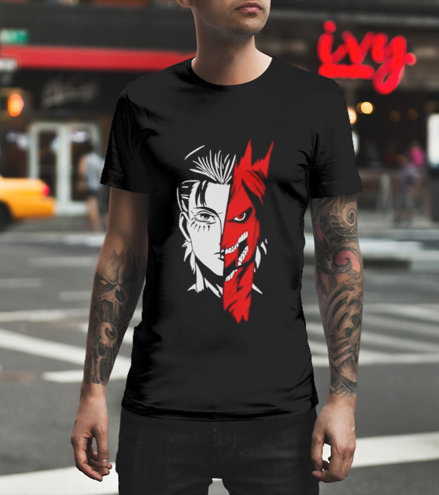 Eren Yeager Attack Titan Split Face The Rumbling 2026 Anime Manga T-Shirt