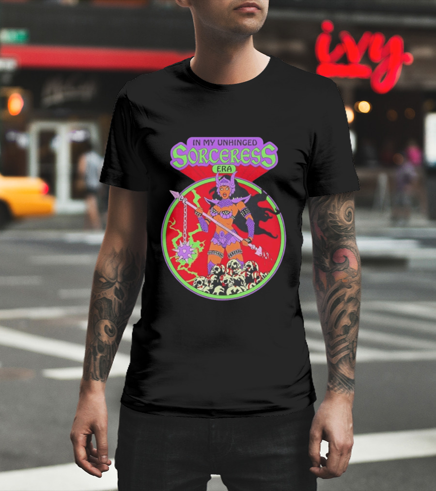 In My Unhinged Sorceress Era Warrior Witch Skulls T-Shirt