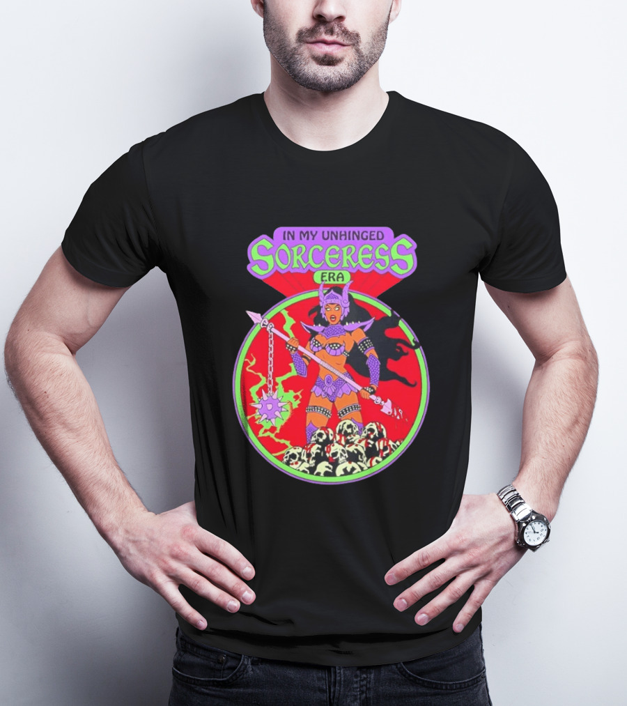 In My Unhinged Sorceress Era Warrior Witch Skulls T-Shirt