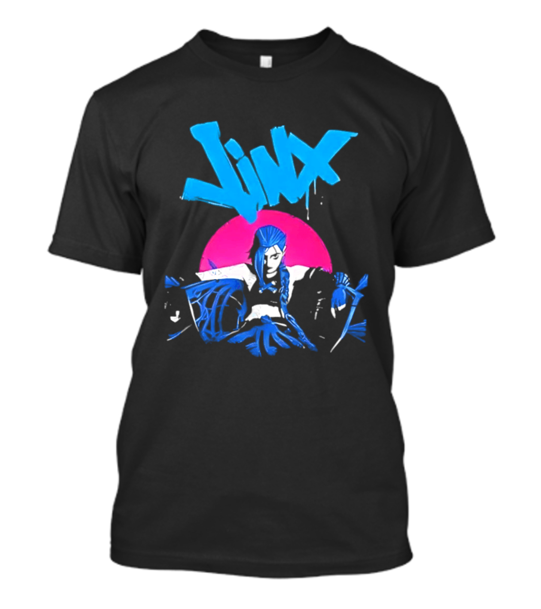 Jinx Blue Hair Graffiti Unleashed Power Arcane League Of Legends 2026 Season 2 Anticipation T-Shirt