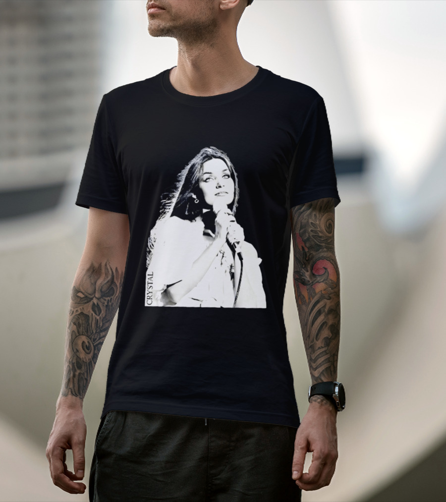 Mick Foley AEW Crystal Gayle Microphone Iconic Singer T-Shirt