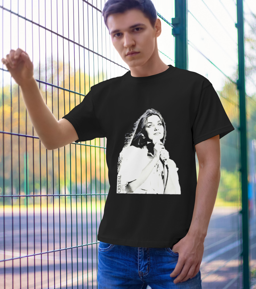 Mick Foley AEW Crystal Gayle Microphone Iconic Singer T-Shirt