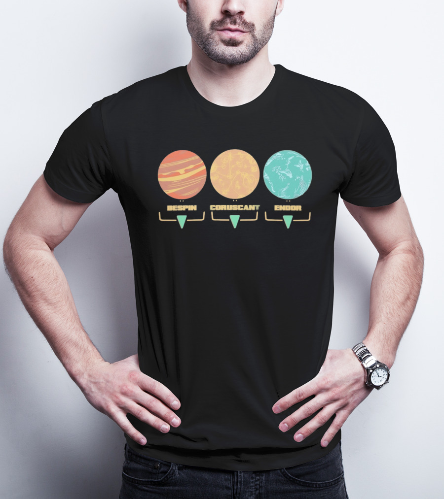 Bespin Coruscant Endor Star Wars Planet T-Shirt