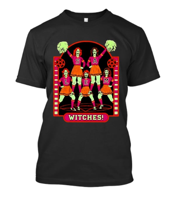 Salem Witches Cheerleader Skeletons Pentagram Halloween 2026 T-Shirt