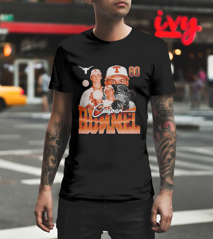 Texas Longhorns Cooper Rummel Baseball Collage 80 T-Shirt