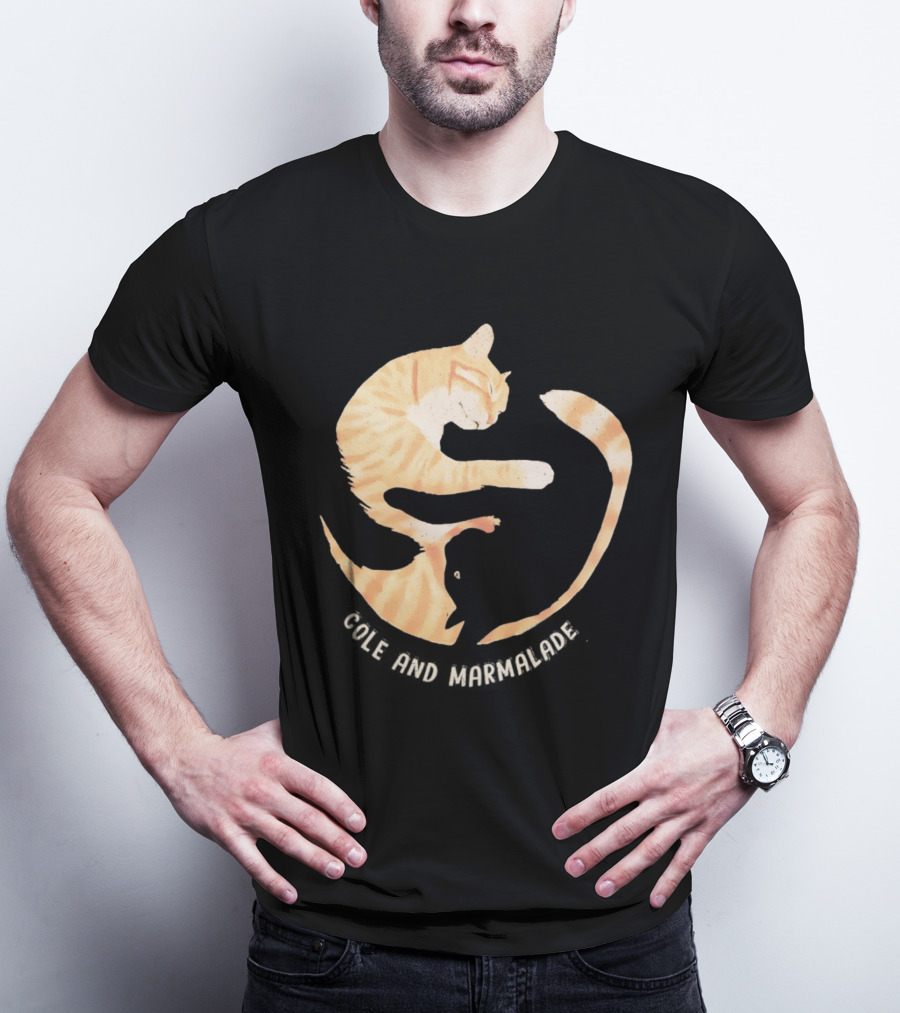 Cole And Marmalade Cats Yin Yang Pet Lovers Circle Harmony T-Shirt