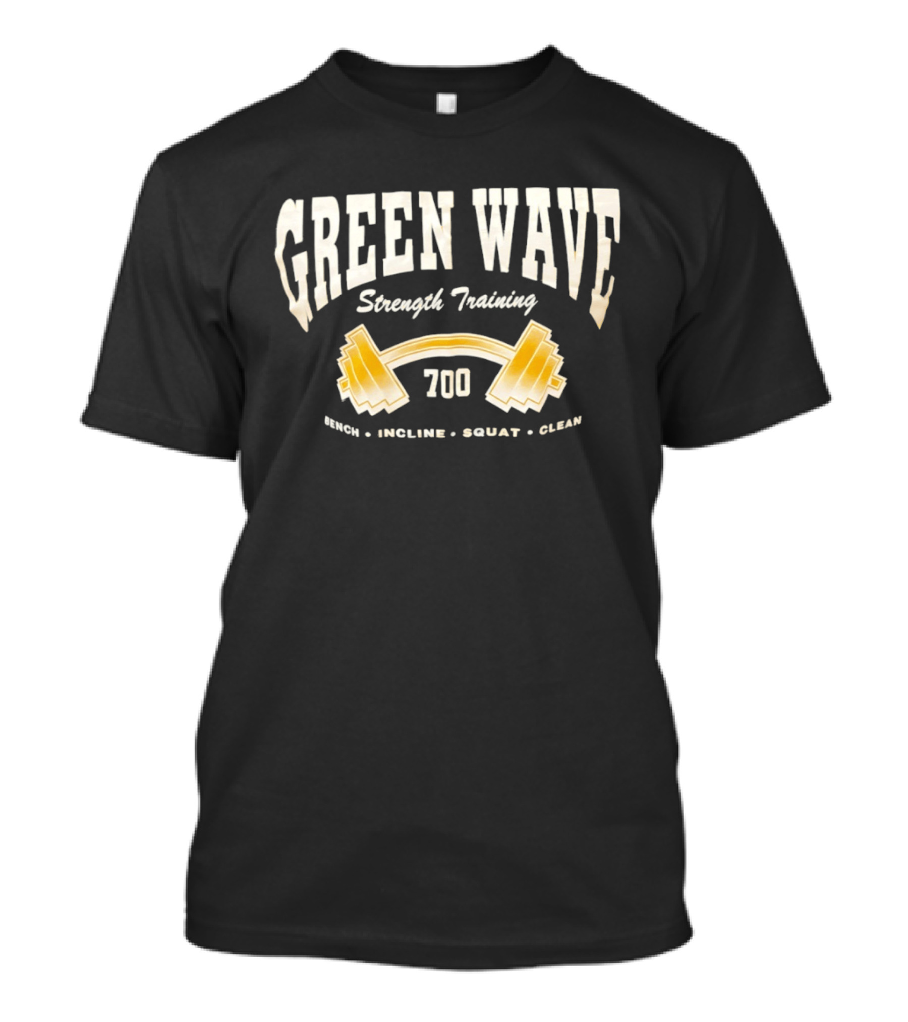 Green Wave Strength Training 700 Bench Incline Squat Clean Barbell T-Shirt