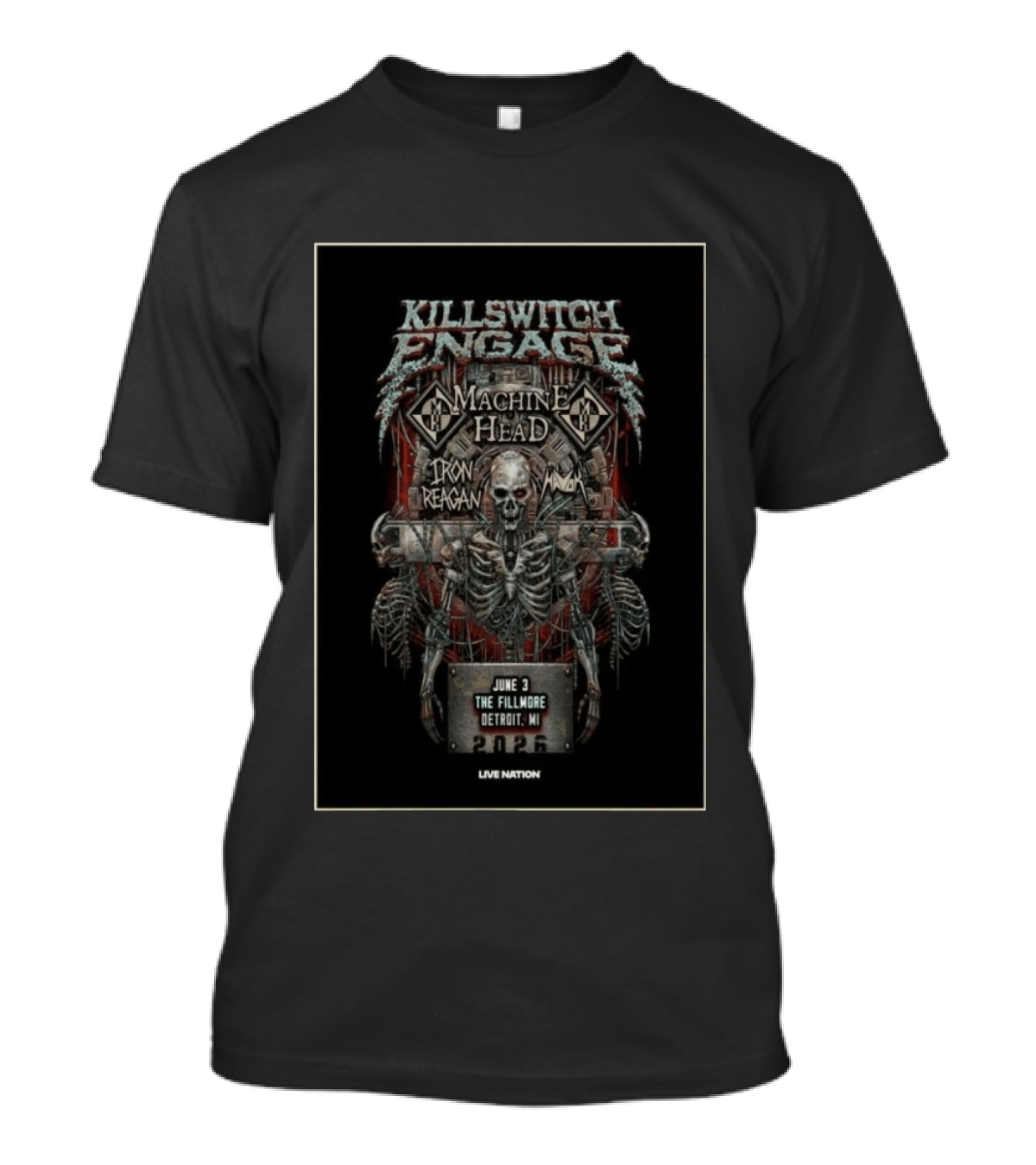 KILLSWITCH ENGAGE Machine Head Iron Reagan AWOL The Fillmore Detroit MI June 03 2026 T-Shirt