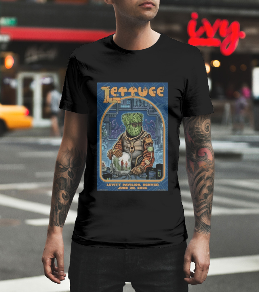 Lettuce Levitt Pavilion Denver June 20 2026 Cosmic Astronaut Scene T-Shirt