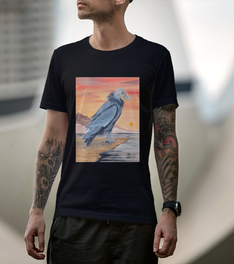 California Condor On Cliff Matt Starr Sunset Scene T-Shirt
