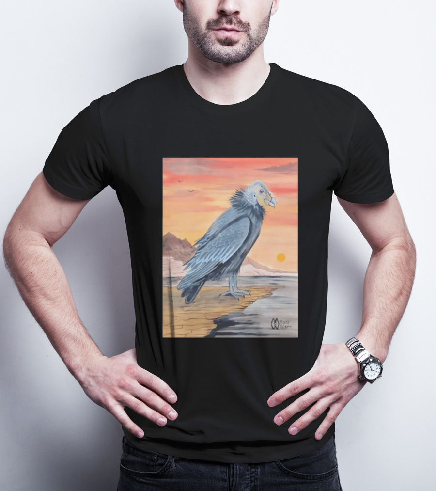 California Condor On Cliff Matt Starr Sunset Scene T-Shirt