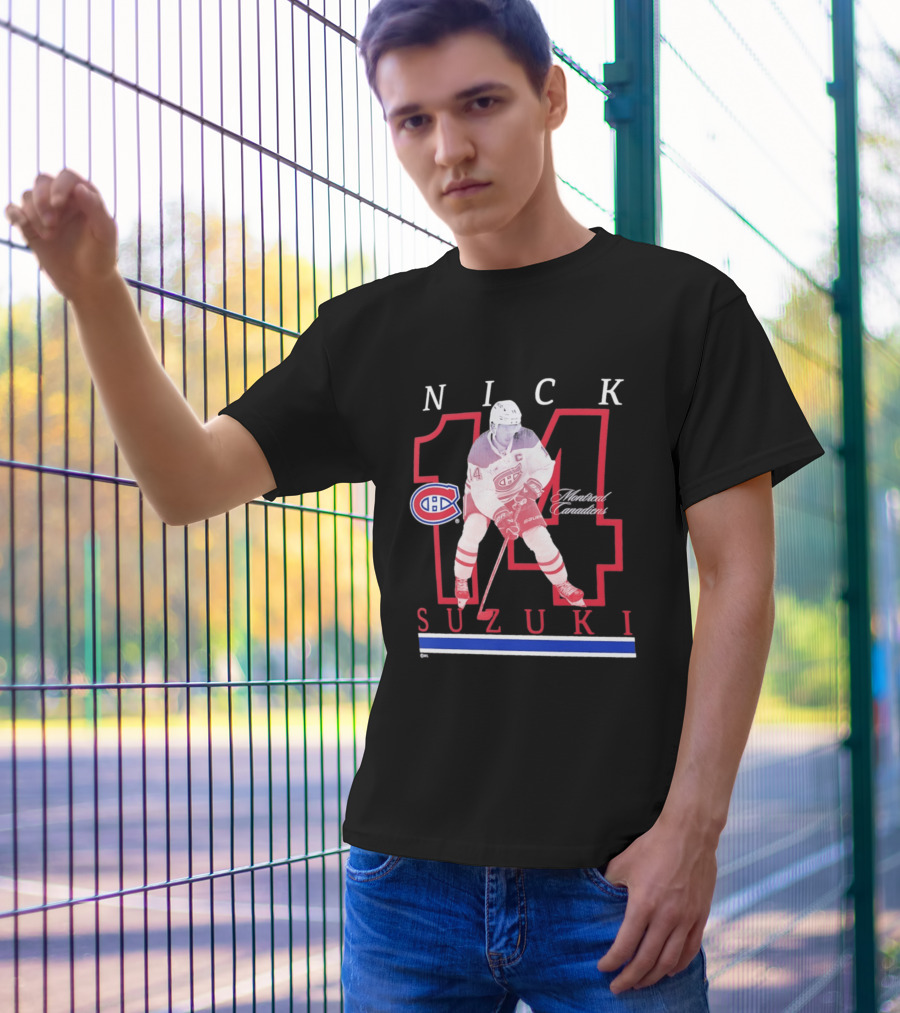 Nick Suzuki 14 Montreal Canadiens Captain Hockey T-Shirt