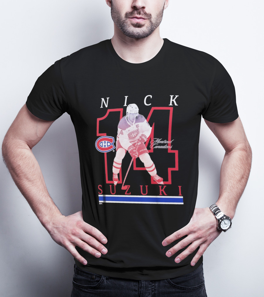 Nick Suzuki 14 Montreal Canadiens Captain Hockey T-Shirt