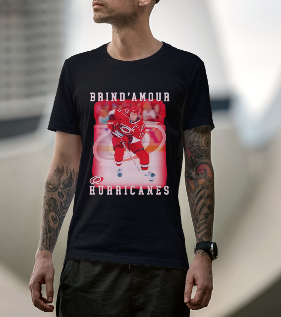 Brind'Amour Hurricanes Number 17 Captain Hockey Player T-Shirt