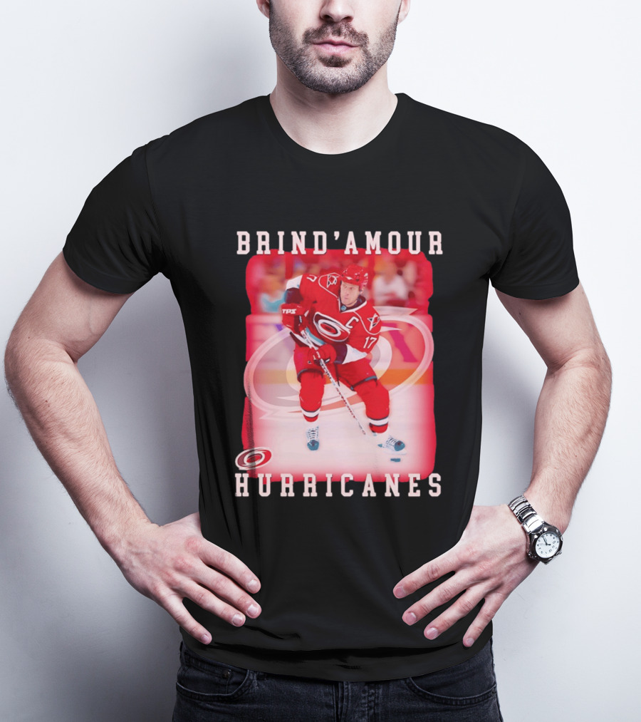 Brind'Amour Hurricanes Number 17 Captain Hockey Player T-Shirt