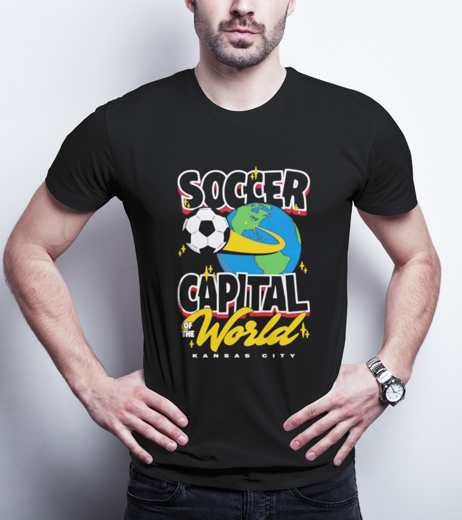 Kansas City Soccer Capital Of The World Globe Soccer Ball T-Shirt