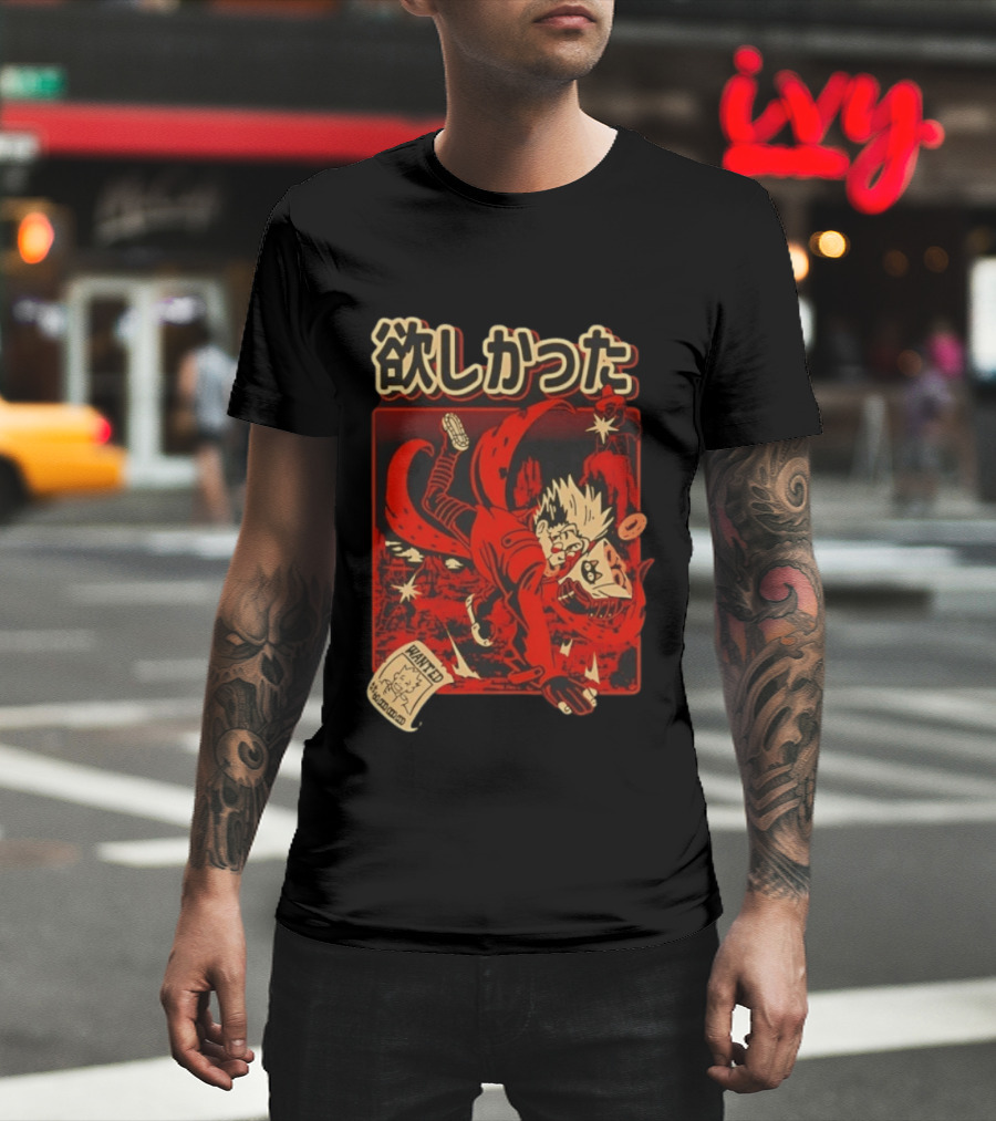 Vash The Stampede Wanted Love Peace Donuts T-Shirt