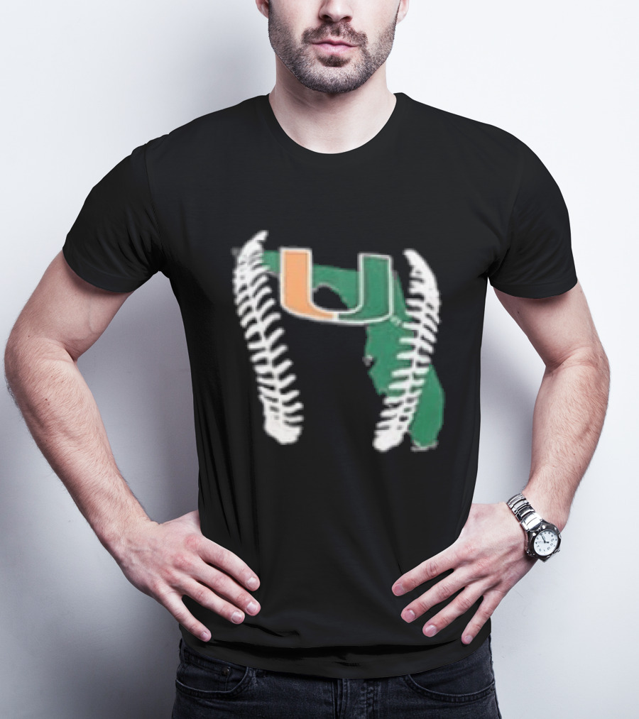 Miami Hurricanes U 2026 Baseball Orange Green T-Shirt