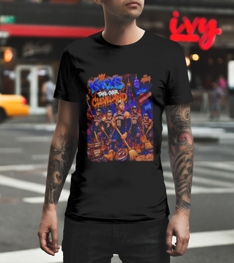 New York Knicks Take Over Cleveland NBA Basketball Rivalry City Battle T-Shirt