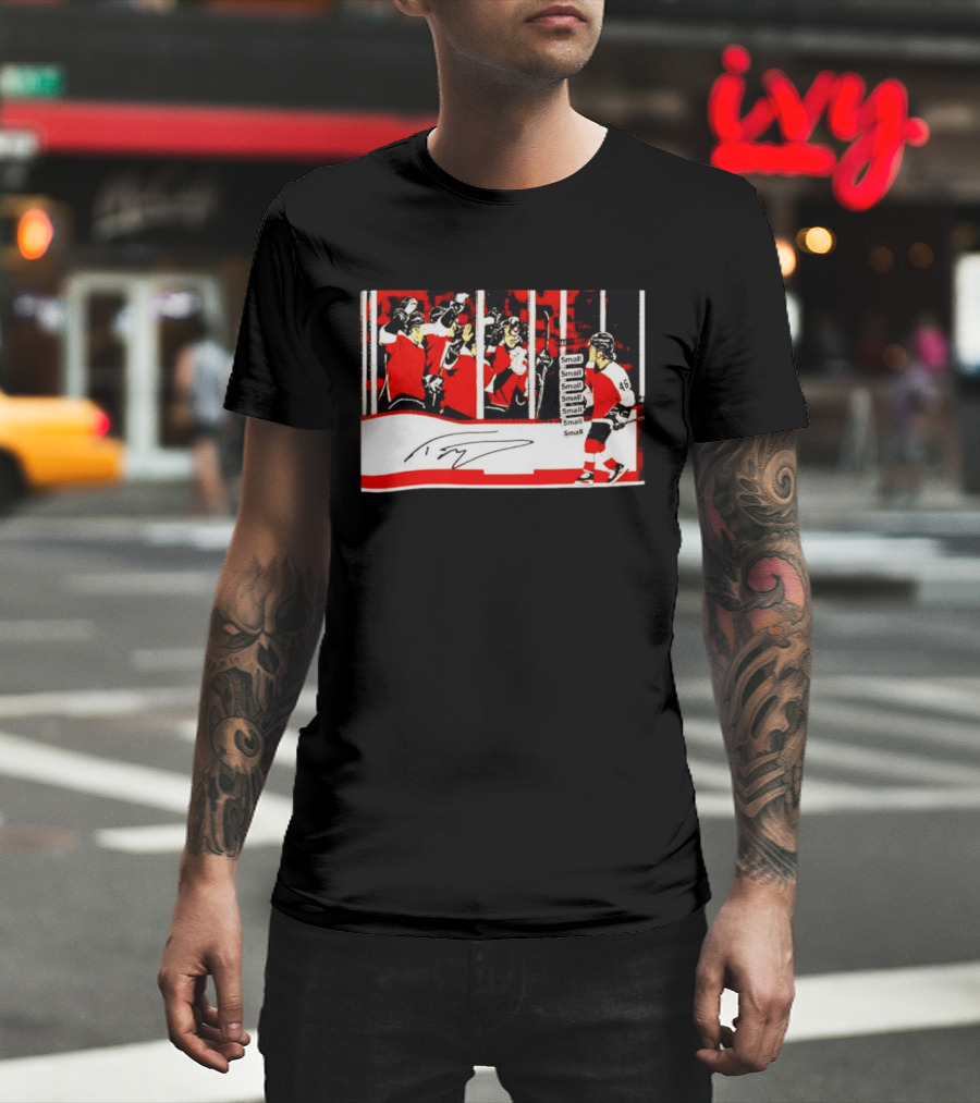Philadelphia Flyers Hockey Team Celebration Frozen Victory Small T-Shirt